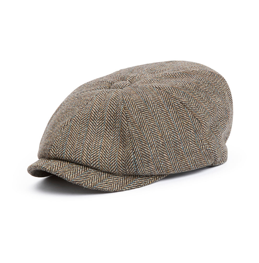 Barbour Fyne Tweed Baker Boy Cap - Brown/Bodenhams