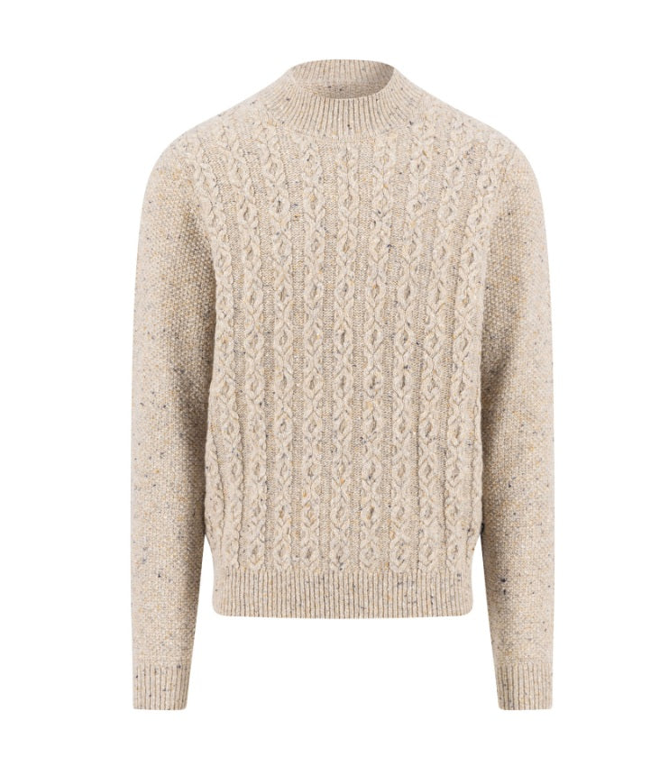 Fynch Hatton Cable Knit Jumper - Winter White