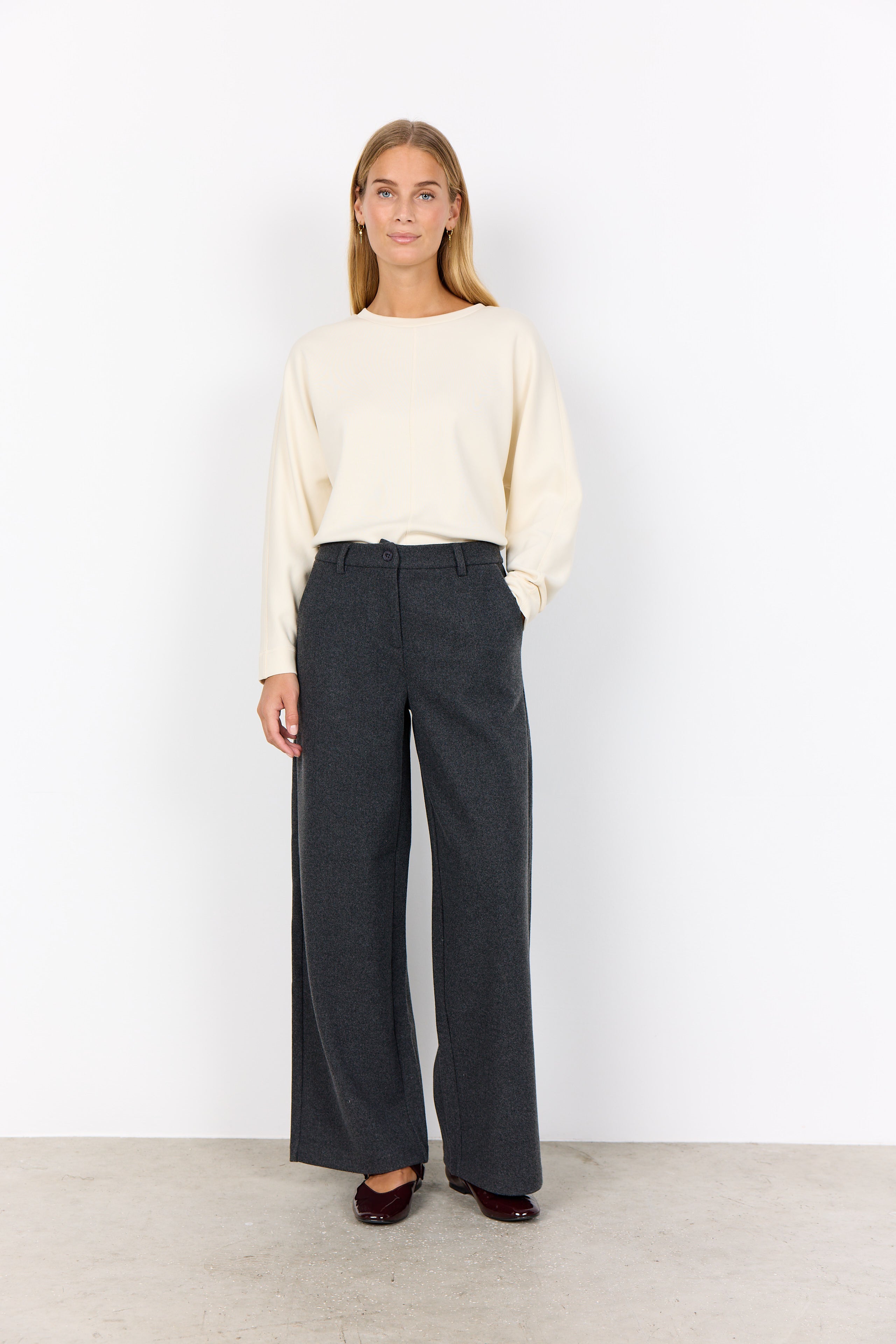 Soya Concept VAGNA Trousers - Dark Earth Melange/Bodenhams