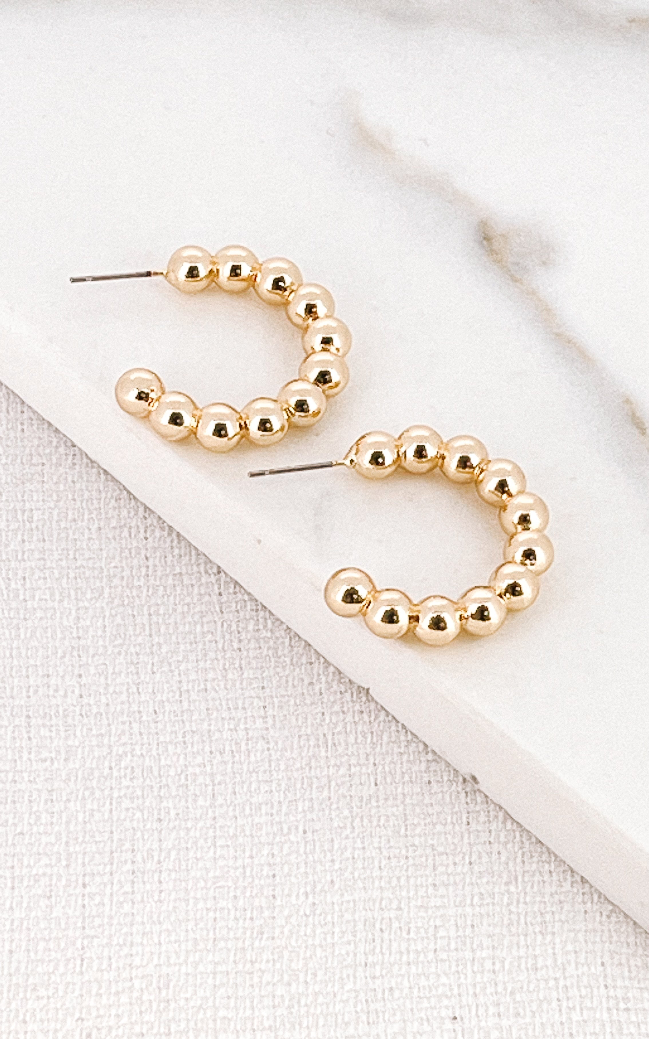 Envy Gold Ball Hoop Earrings