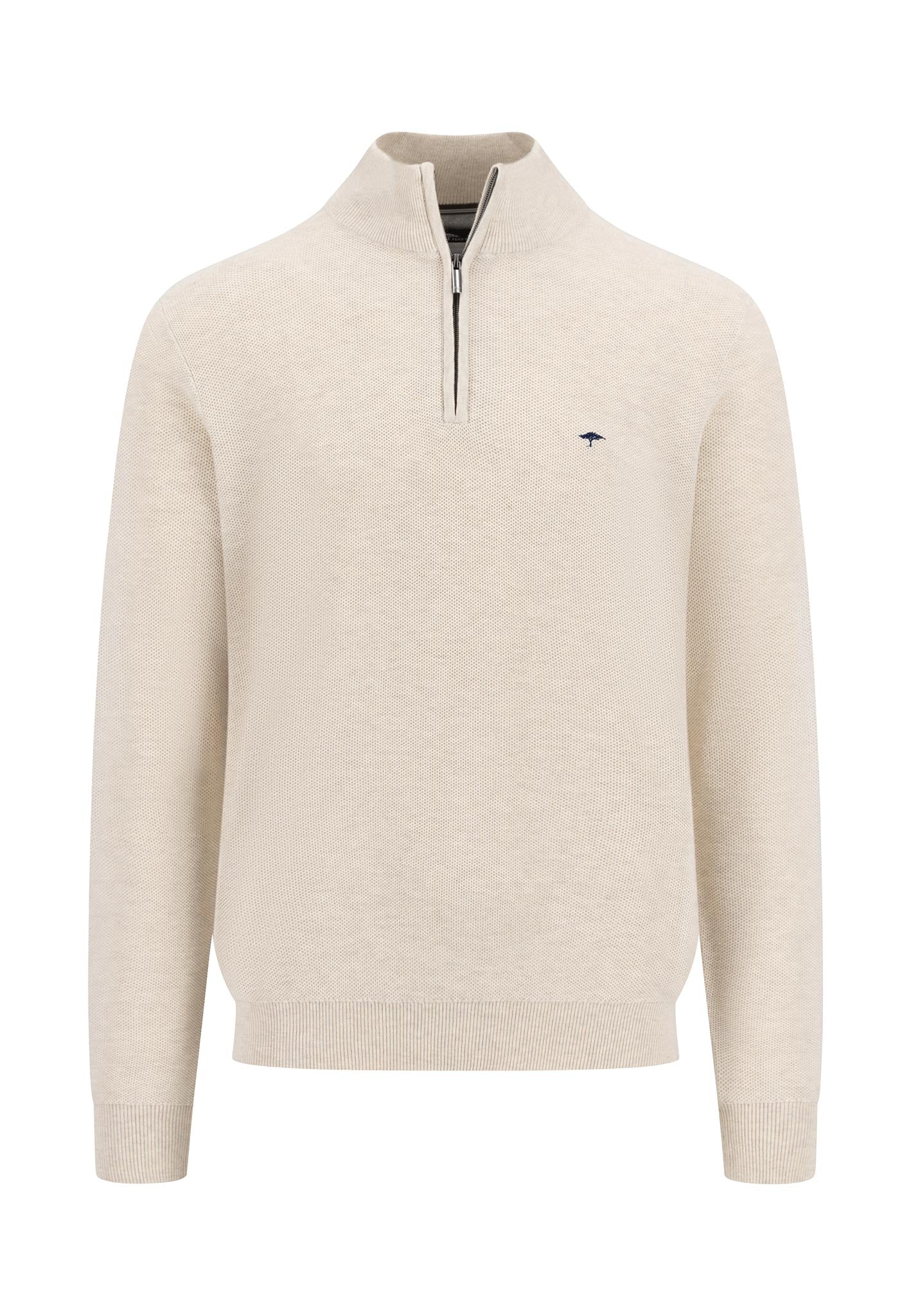 Fynch Hatton Troyer Half Zip Jumper - Off-White/Bodenhams