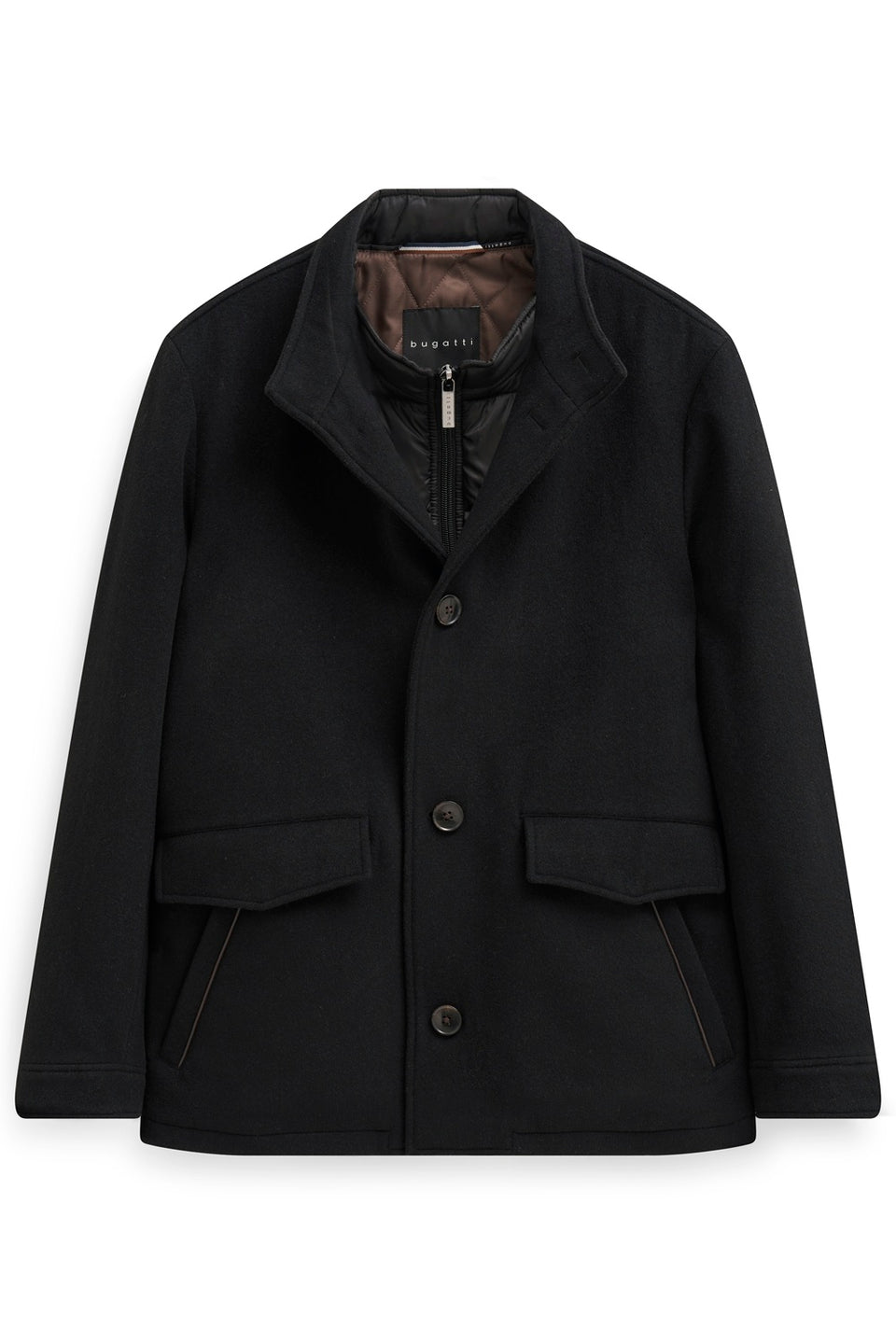 Bugatti Black Short Wool Mix Coat