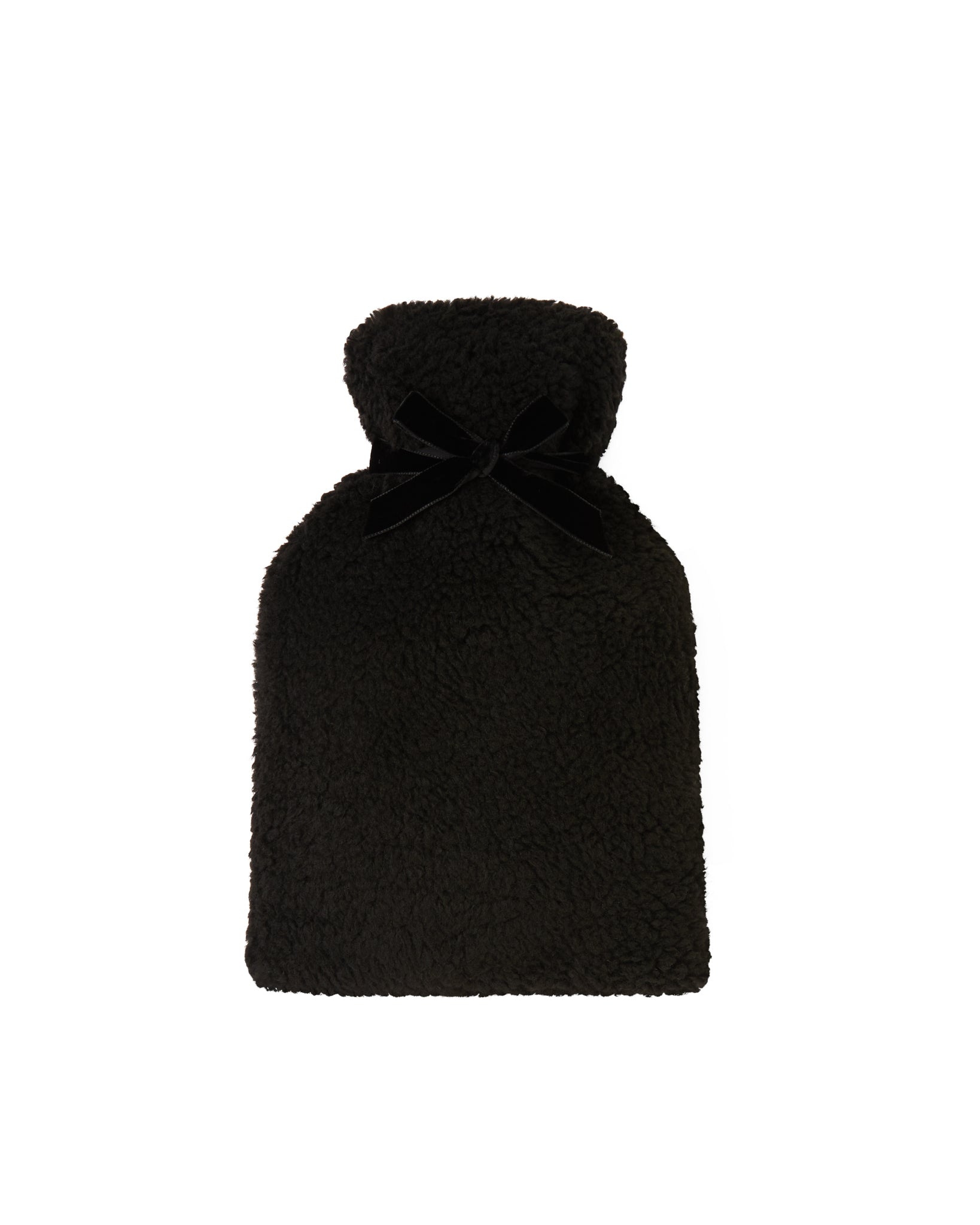 Chalk Teddy Sherpa Black Hot Water Bottle