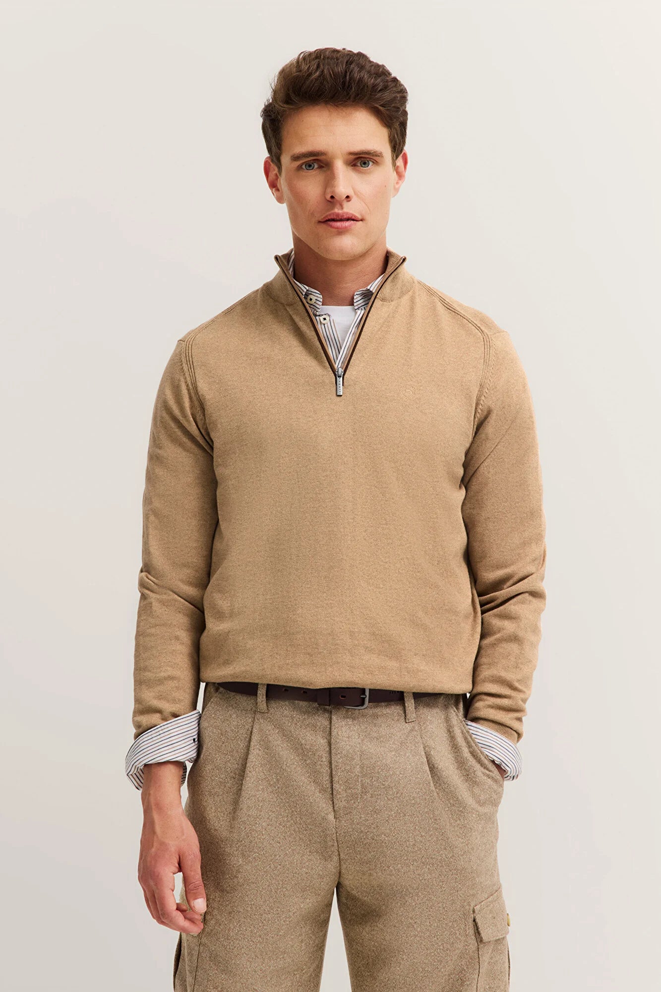 Bugatti Troyer Beige Half Zip Sweater