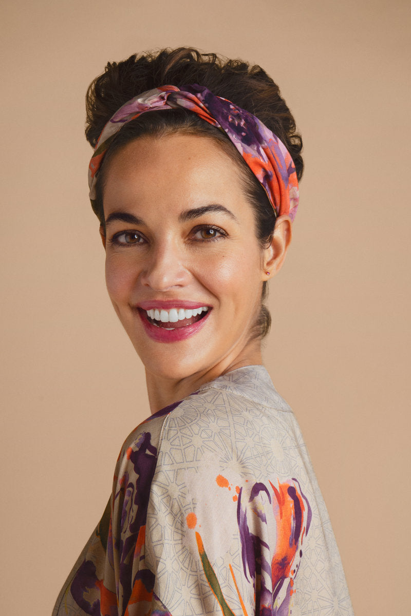 Powder Elasticated Headband - Orchid and Iris/Bodenhams